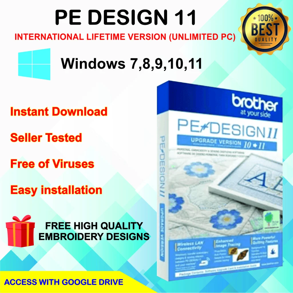 Brother PE Design 11 Embroidery Digitizing and Sewing Program Design ...