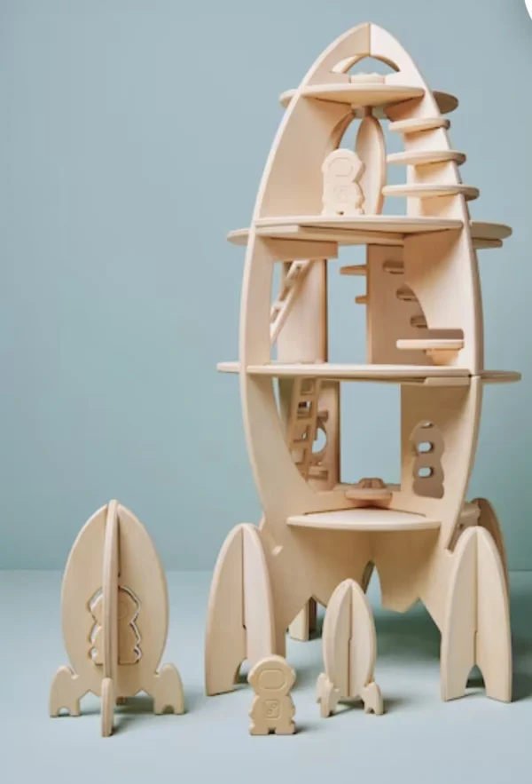 Rocket Puzzle | 3D wooden Puzzle Drawing File for CNC Laser Cut | Ship ...