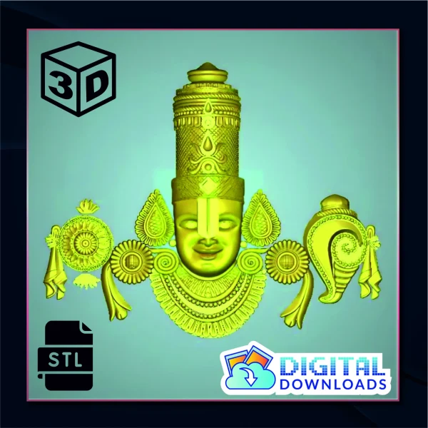 Tirupati Balaji Venkateshwara Swami STL 3D | Balaji STL File | Balaji ...